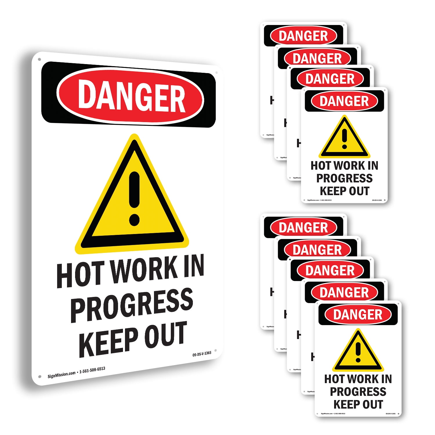 Hot Work In Progress Keep Out OSHA Danger Rigid Plastic Sign 14 Inch x ...