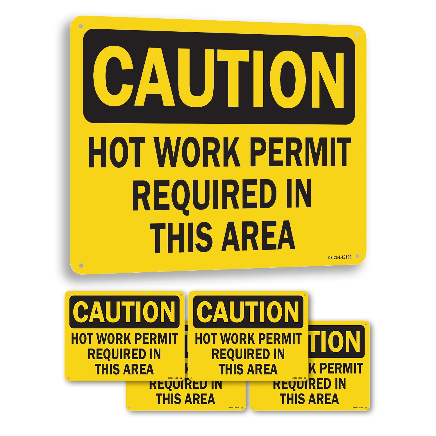 Hot Work Permit Required In This Area OSHA Caution Aluminum Sign 18 ...