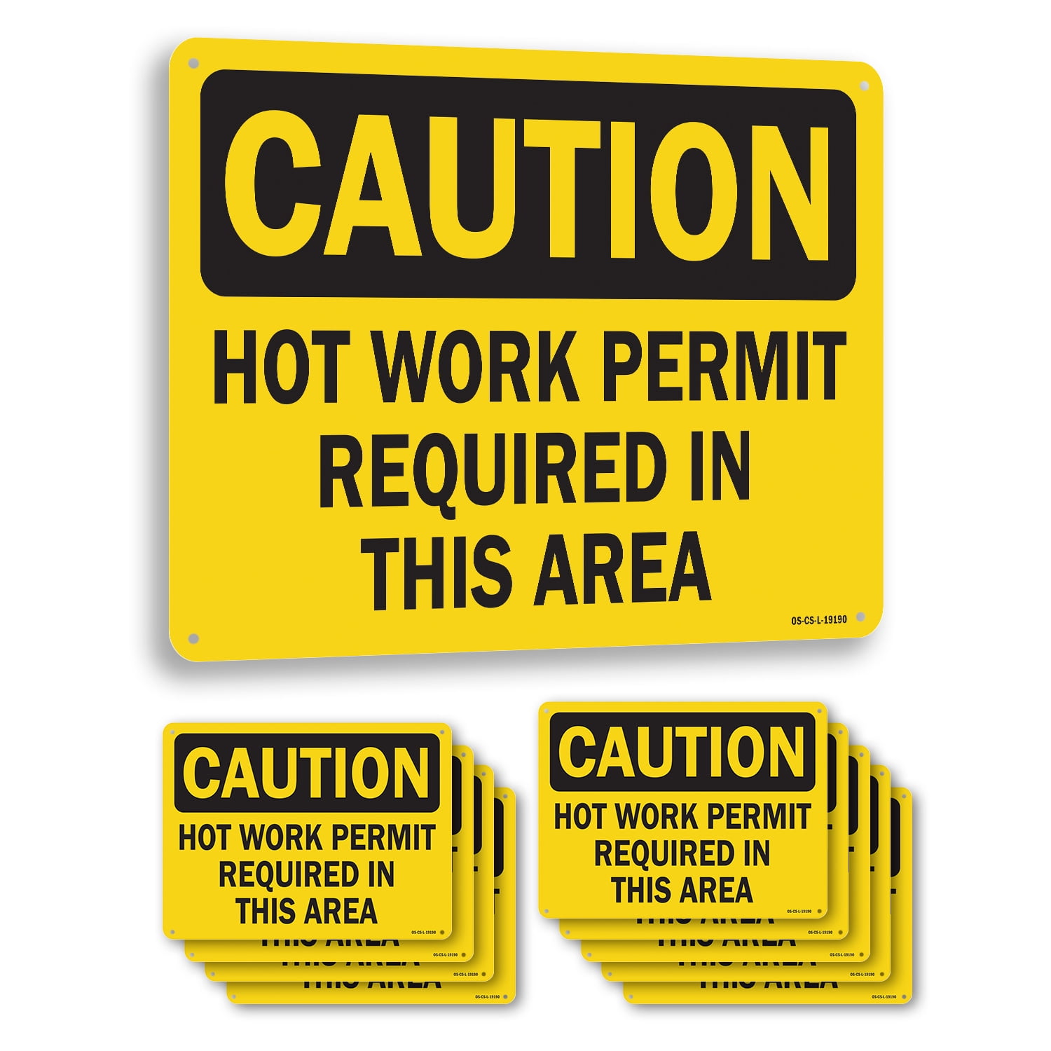 Hot Work Permit Required In This Area OSHA Caution Rigid Plastic Sign ...