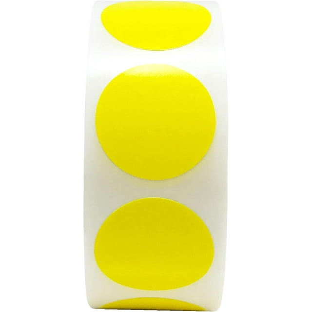 Hot Yellow Color Code Labels 0.75 Inch 19 mm Round 500 Count - Walmart.com