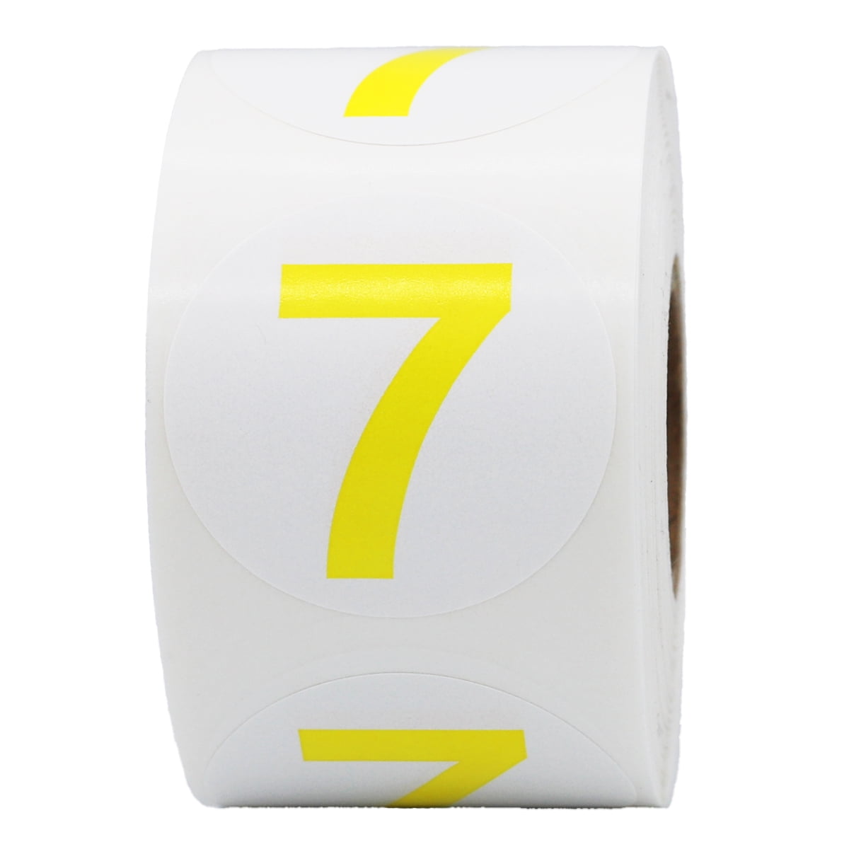 Hot Yellow Number 7 Circle Stickers | 1.5" Inches Round | 500 Pack ...