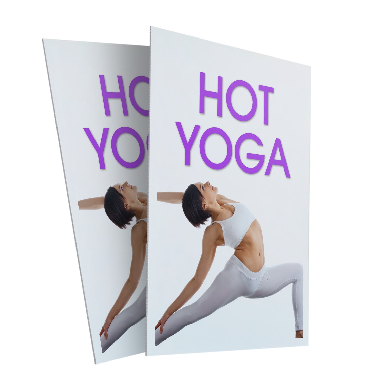 Hot Yoga (2-PACK) 24" x 36" Plastic Signs | Sign Insert 4mm Corrugated ...
