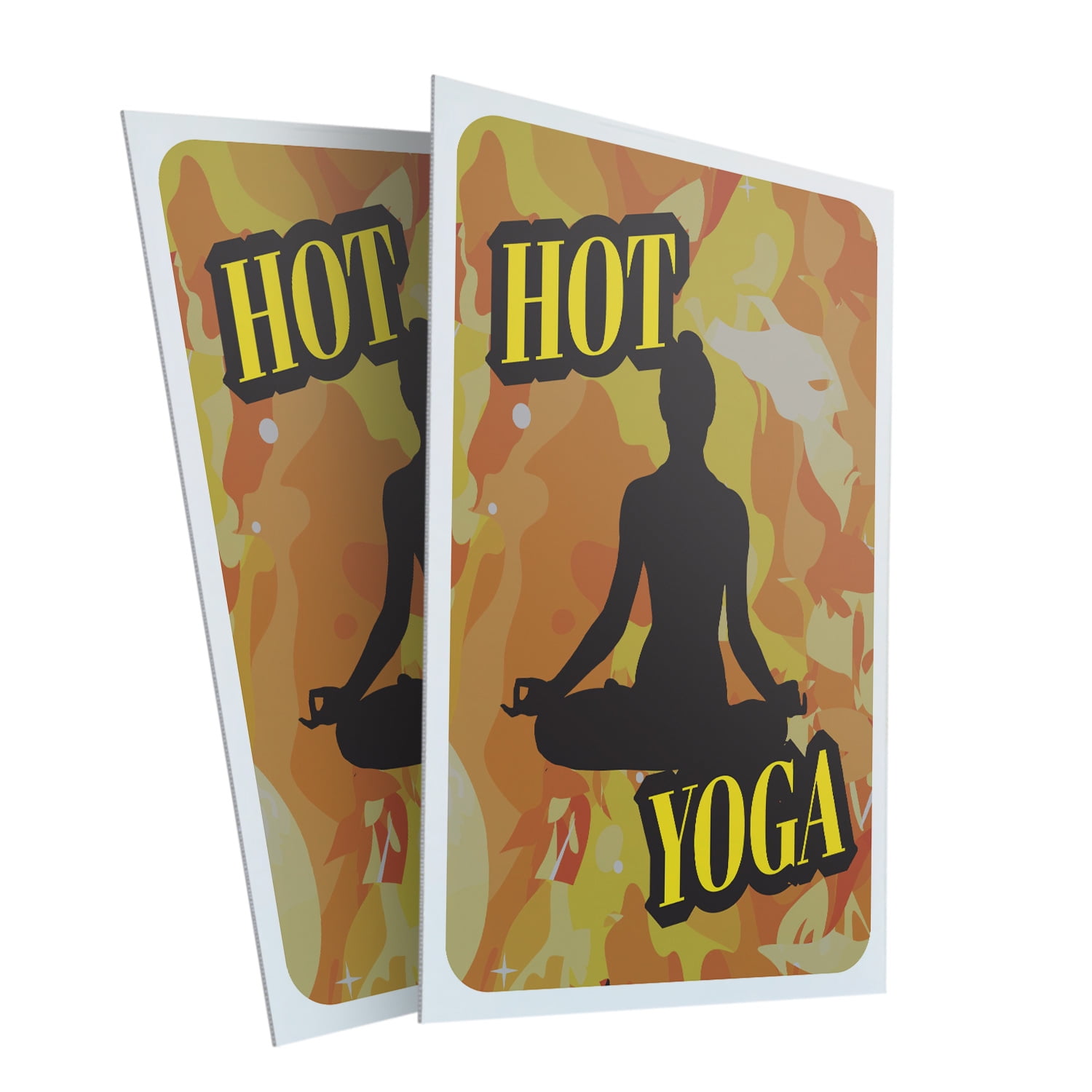 Hot Yoga (2-PACK) 24" x 36" Plastic Signs | Sign Insert 4mm Corrugated ...