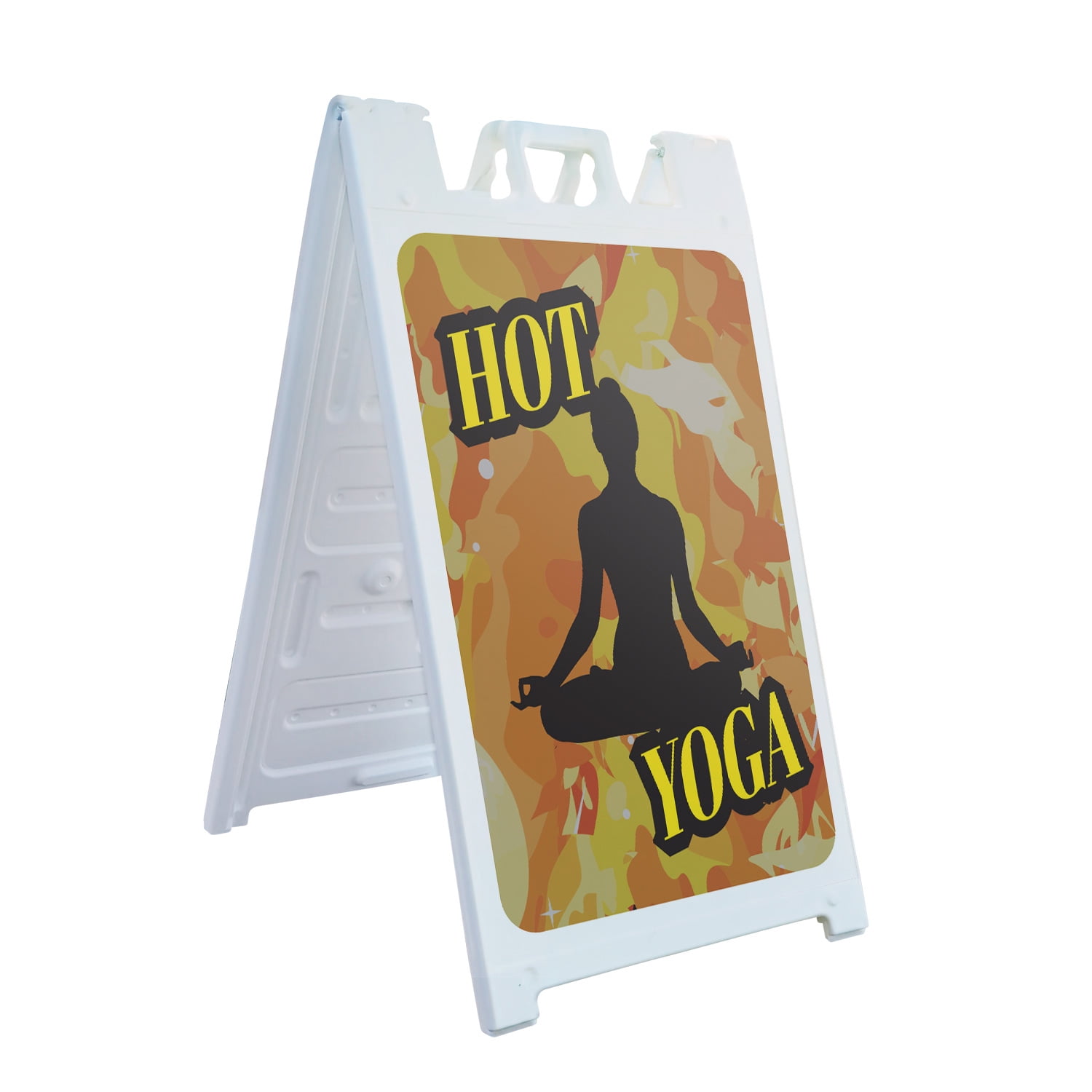 Hot Yoga 24" x 36" Double Sided A-Frame Sidewalk Sign, Includes 2 ...