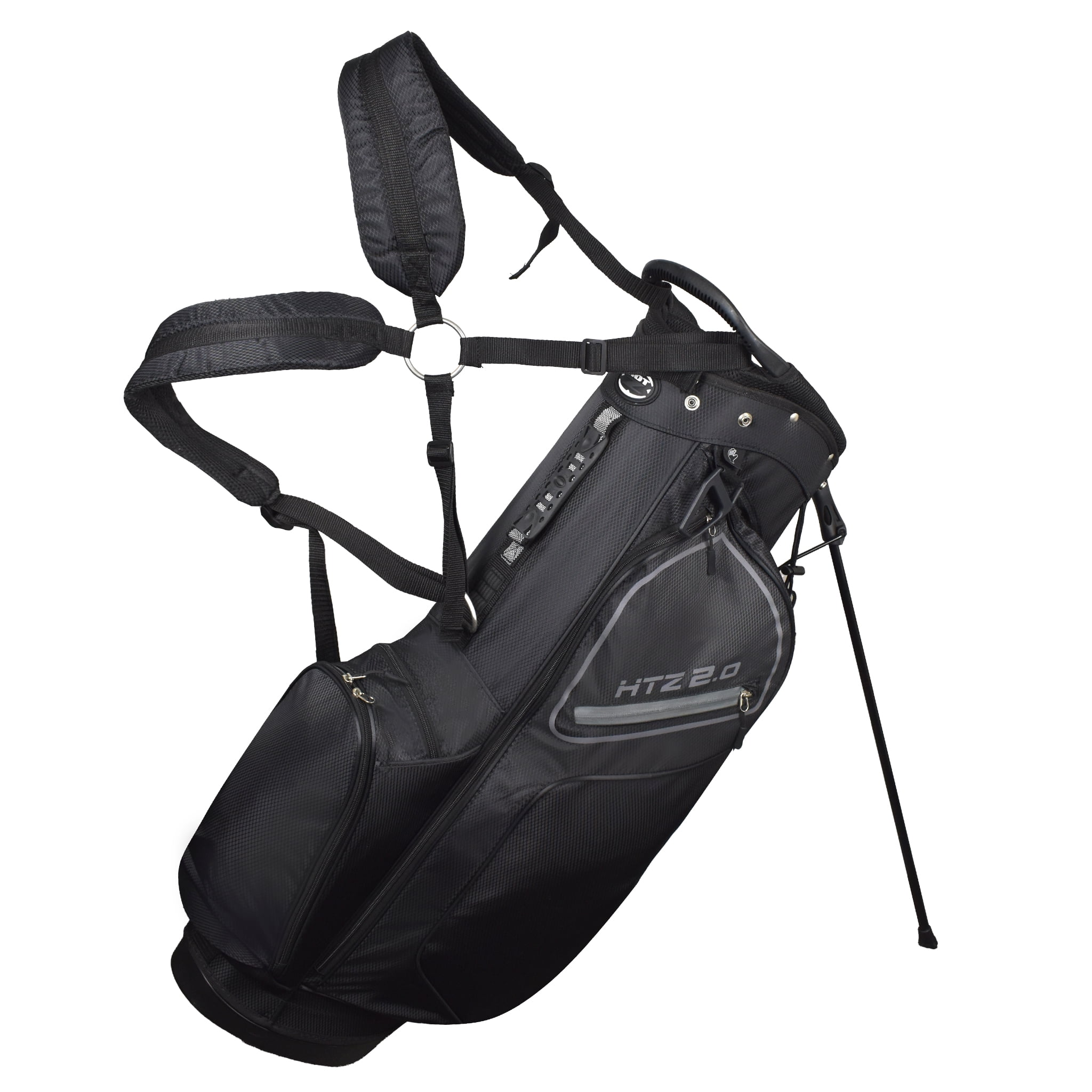HotZ 2.0 Portable Stand Bag - Black/Gray Golf Bag with Graphite ...