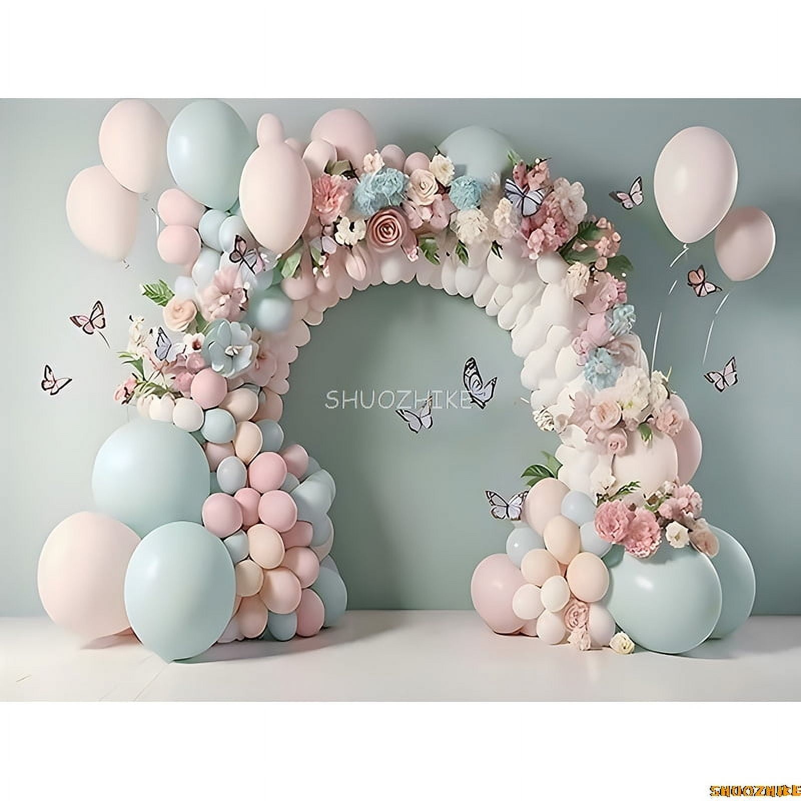 Hot air Balloon And Clouds Happy Birthday Indoor Photography Background ...