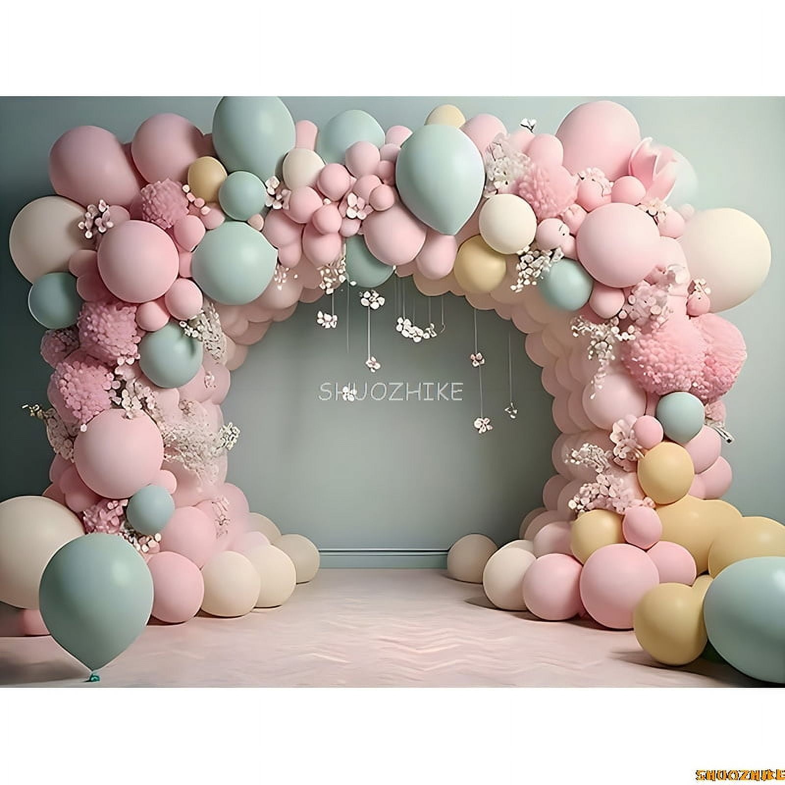 Hot air Balloon And Clouds Happy Birthday Indoor Photography Background ...