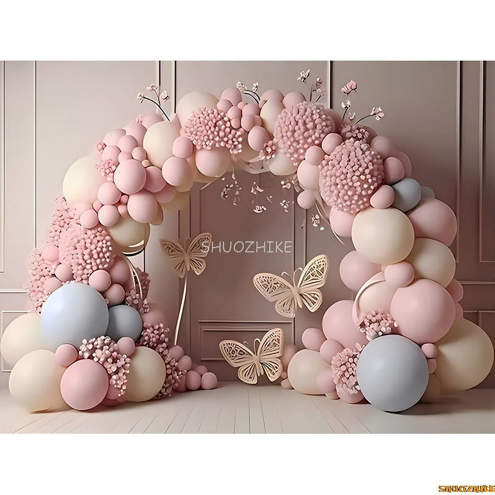 Hot air Balloon And Clouds Happy Birthday Indoor Photography Background ...