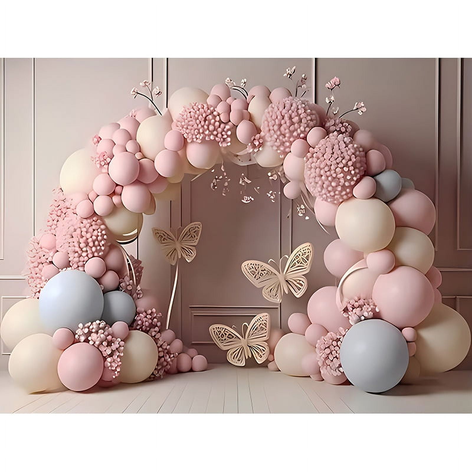 Hot air Balloon And Clouds Happy Birthday Photography Background ...