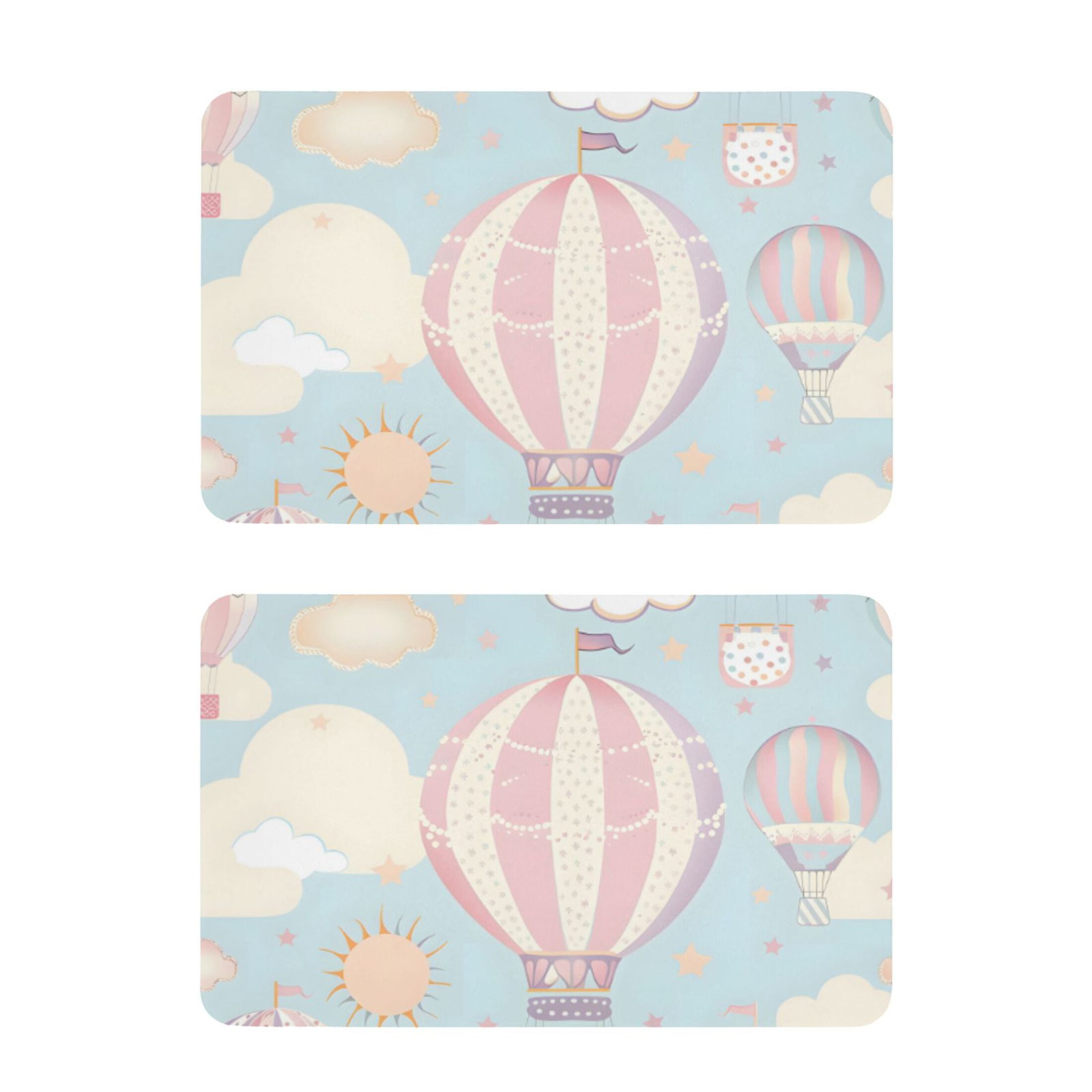 Hot-air Balloon Flying Refrigerator Magnet Stickers Square Fridge ...