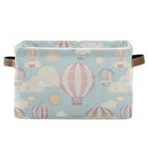 Kettle and Tea Cup Storage Bins with Handle Fabric Organizer Basket ...