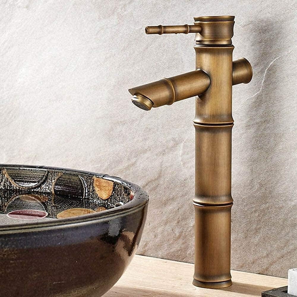 Hot and Cold Water Taps,All Bronze Bamboo Joint Antique Kitchen Sink ...