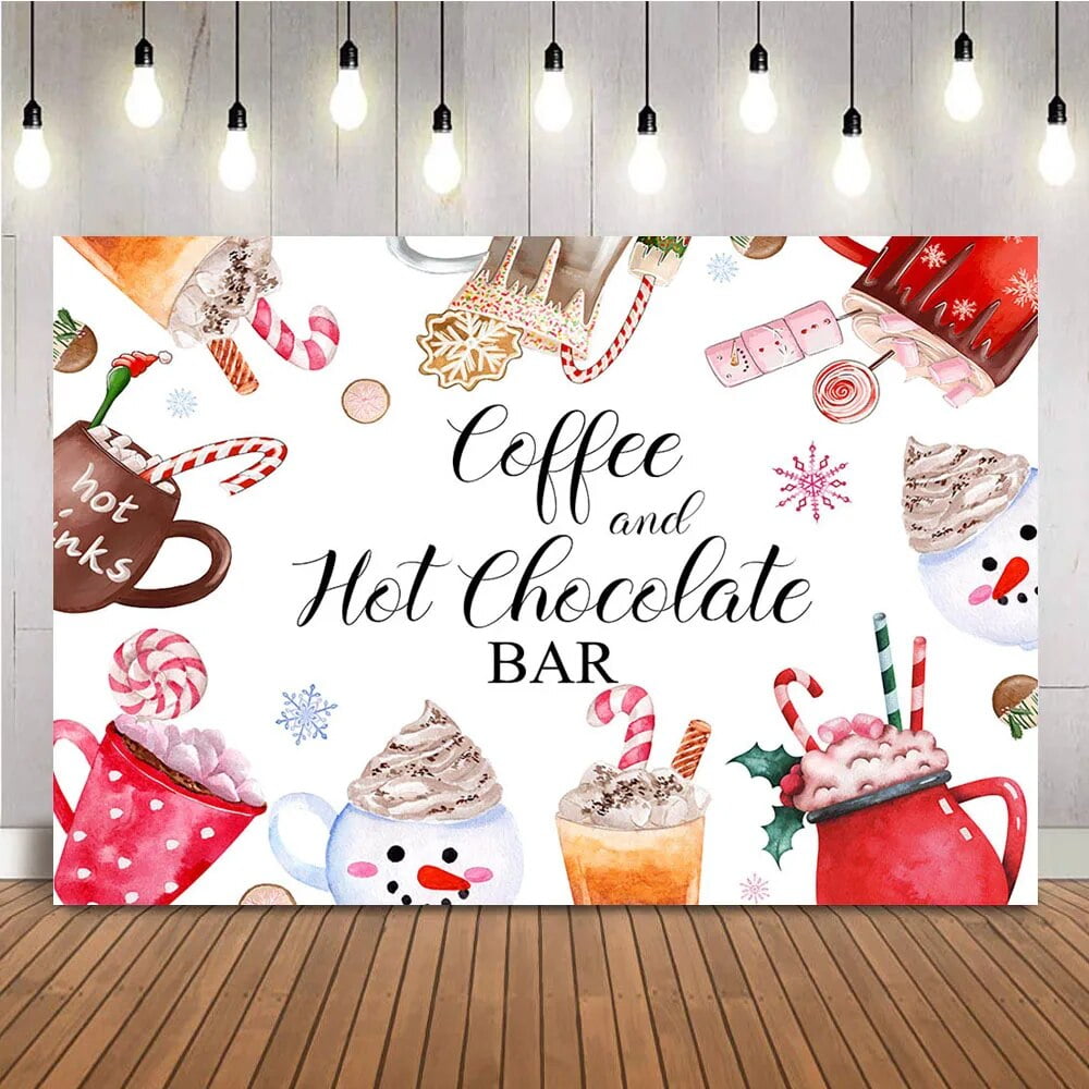 Hot chocolate Bar Backdrop Coffee Theme Birthday Photo Background ...