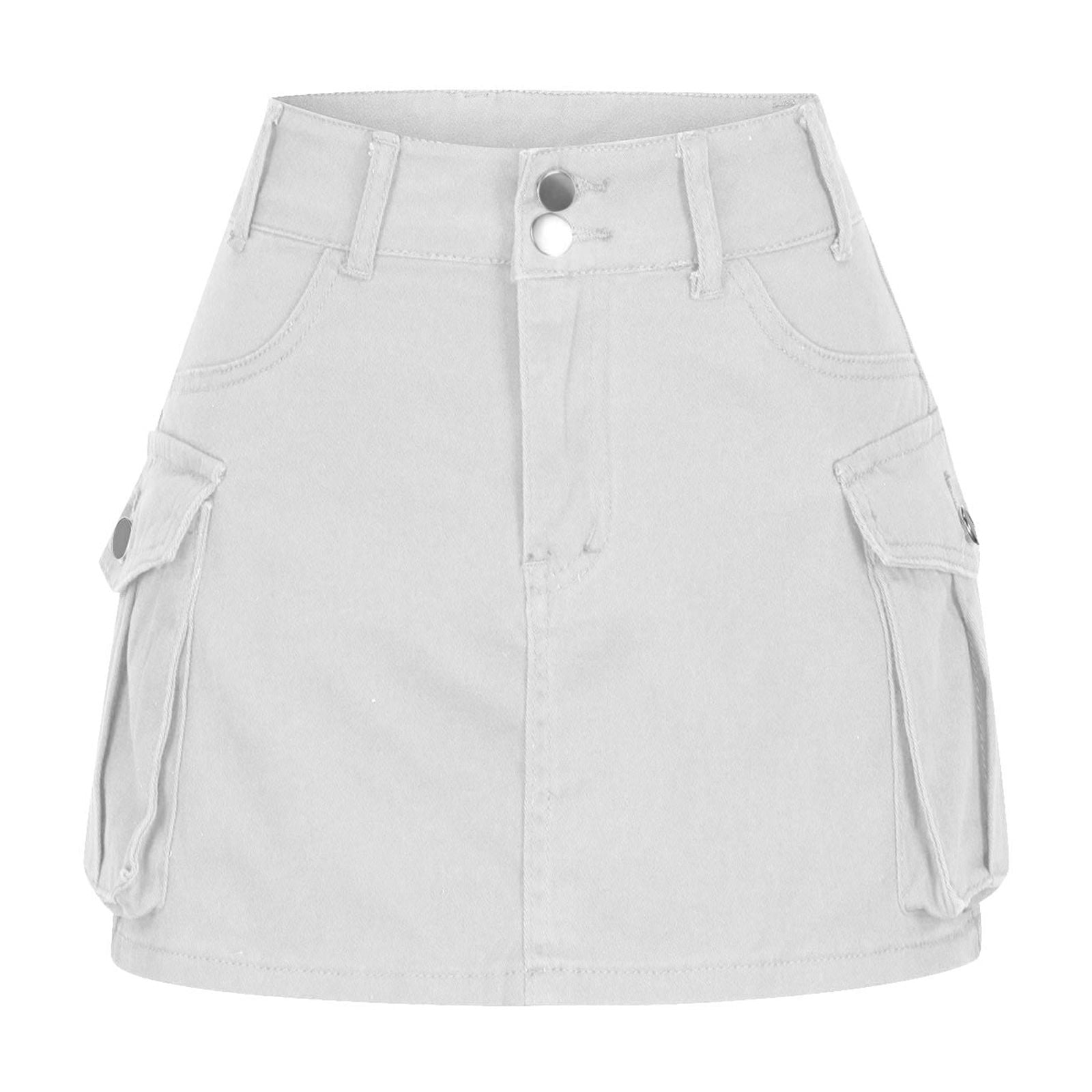 Hot days, bold styles SMihono Low Waist Cargo Skirt Women Button Mini ...