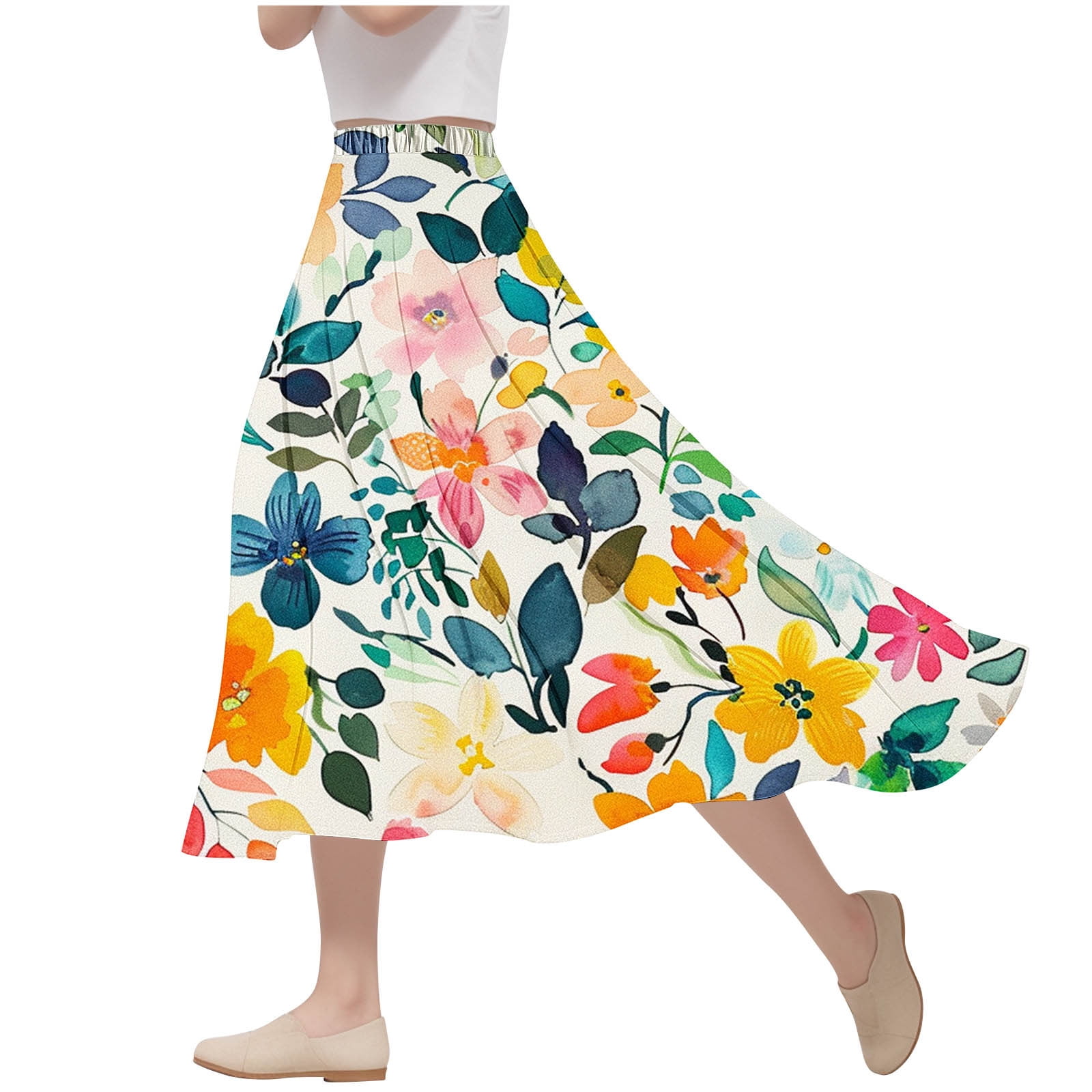 Hot days, bold styles SMihono Women's Boho Floral Flowy Long Skirts ...