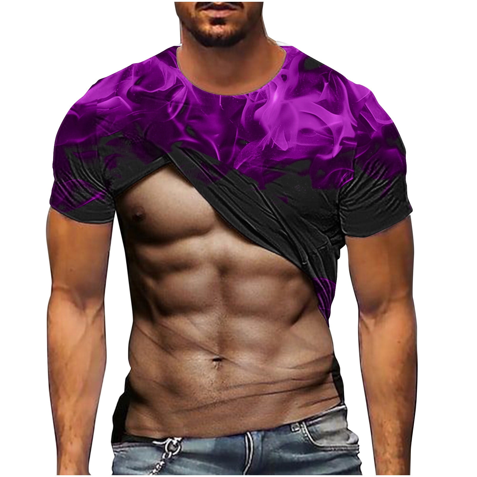 Hot days, bold styles SSAAVKUY Mens Tropical Funny Muscle Tshirt 3D ...