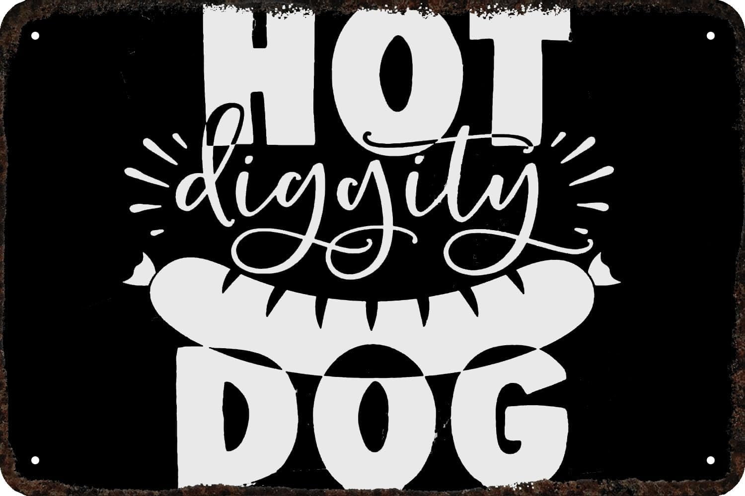 Hot diggity dog Vintages Metal tin Signs Funny Art Wall Decorations for ...