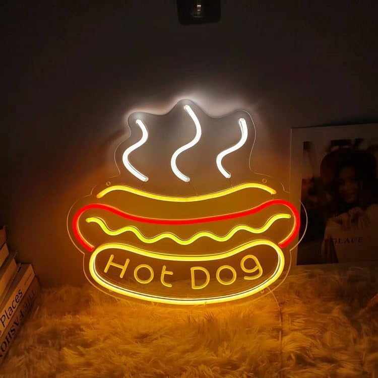 Hot dog neon sign wall decoration neon sign for Hamburg restaurant ...