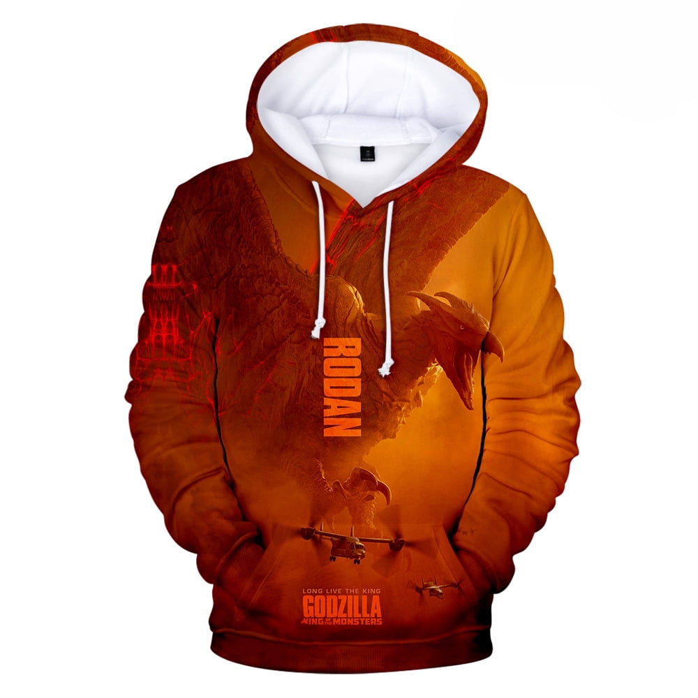 Hot new 3D hoodie Godzilla, the same dinosaur, the trend of men and ...
