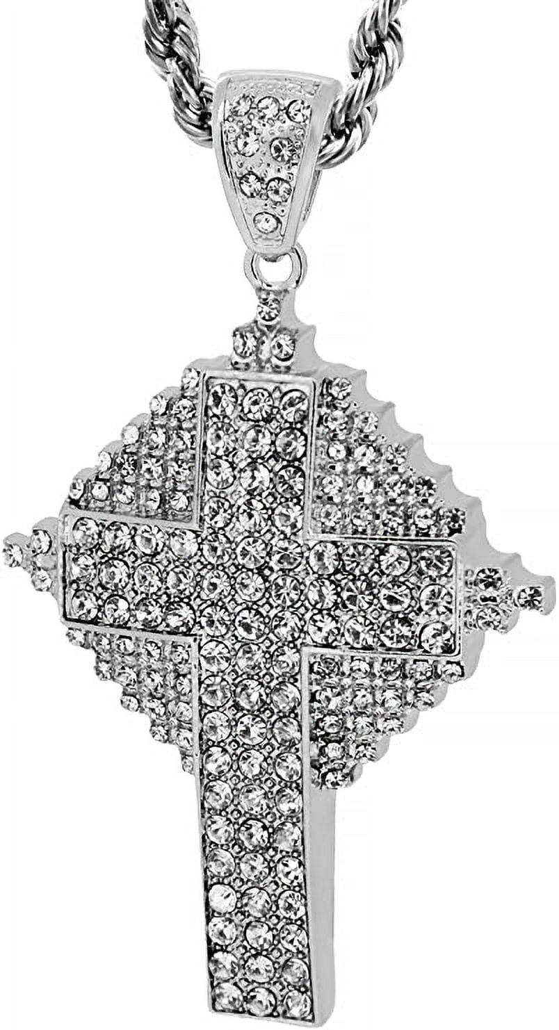 Hot new Silver Tone The Cross Crosslet Men's Pendant with 30" Rope ...