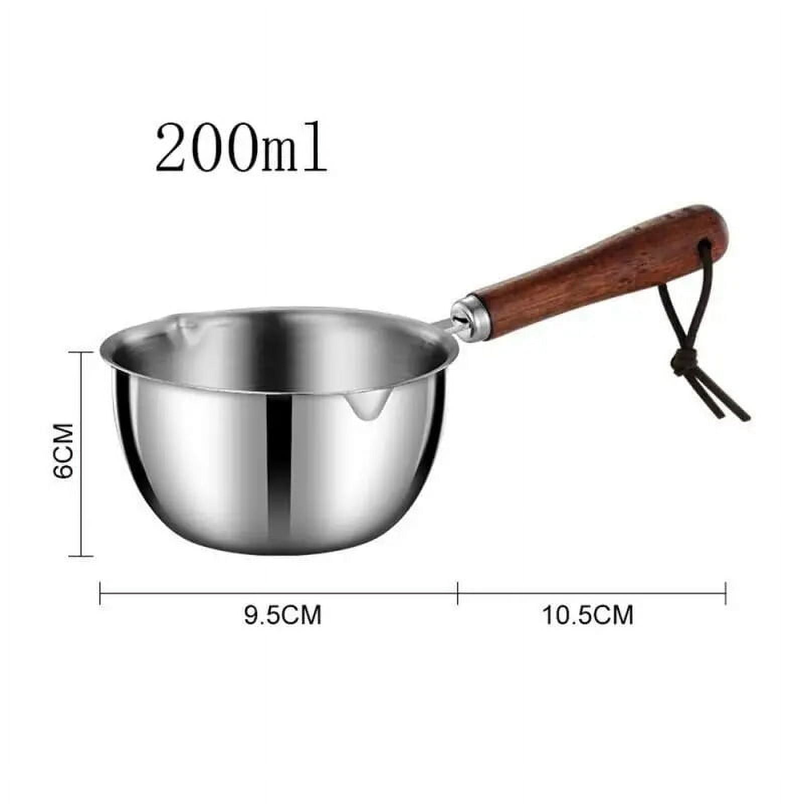 Stainless Steel Mini Soup Pot with Wooden Handle Milk Pan Small ...