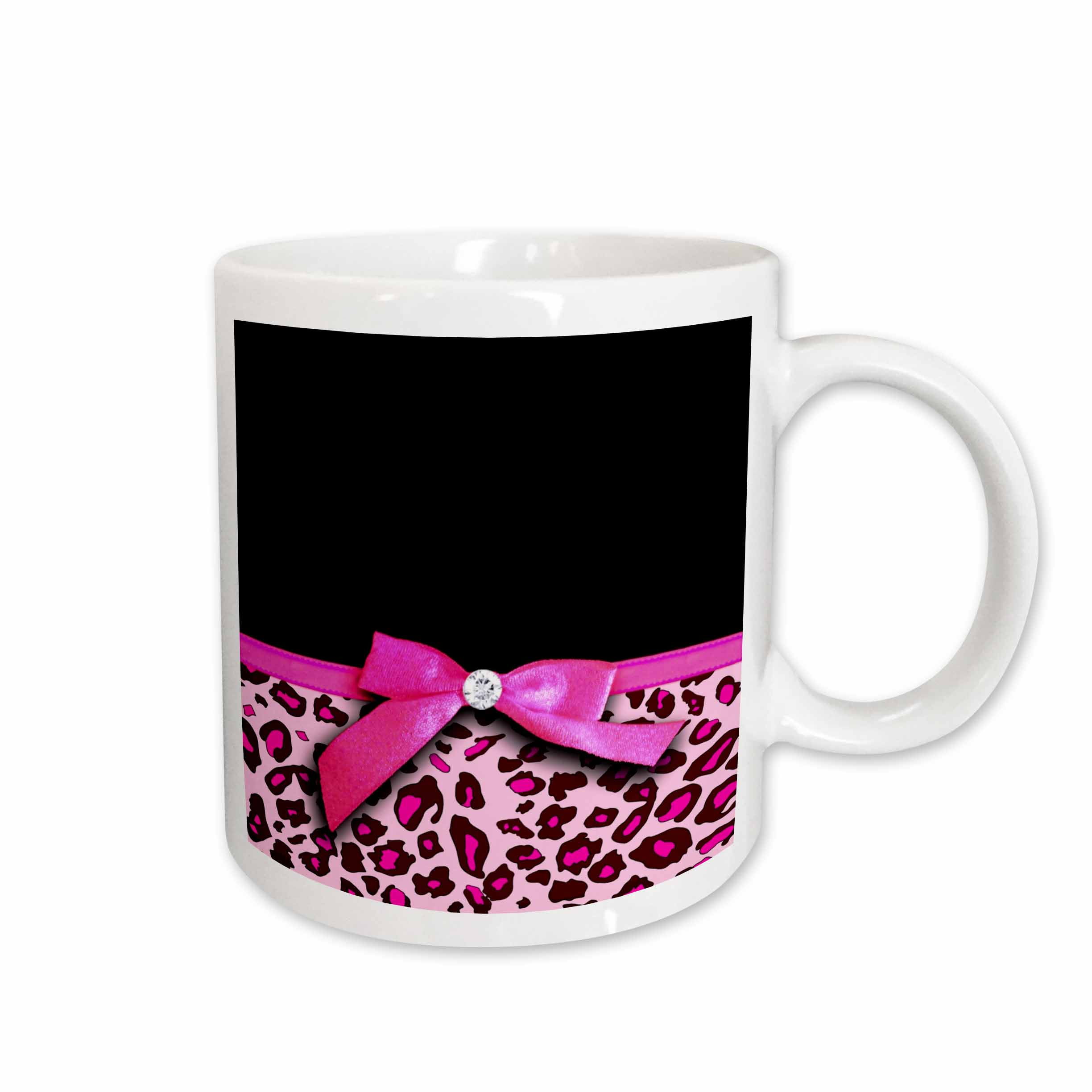 Hot pink leopard animal print with glamorous faux ribbon bow - girly ...
