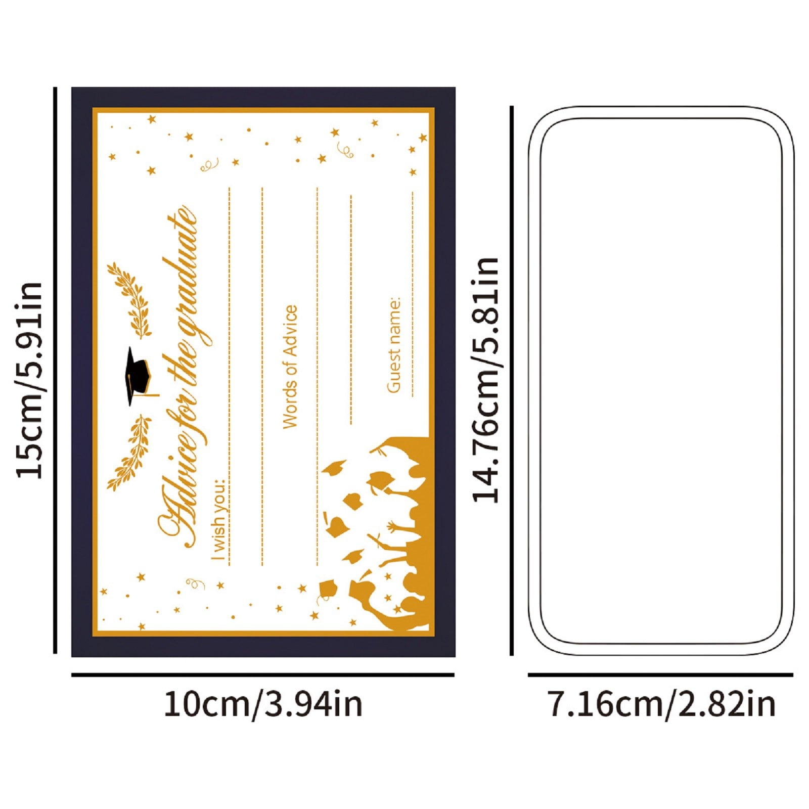 Hot sale! Graduation Advice Cards 2025 Pack Of 8 | Black And Gold ...