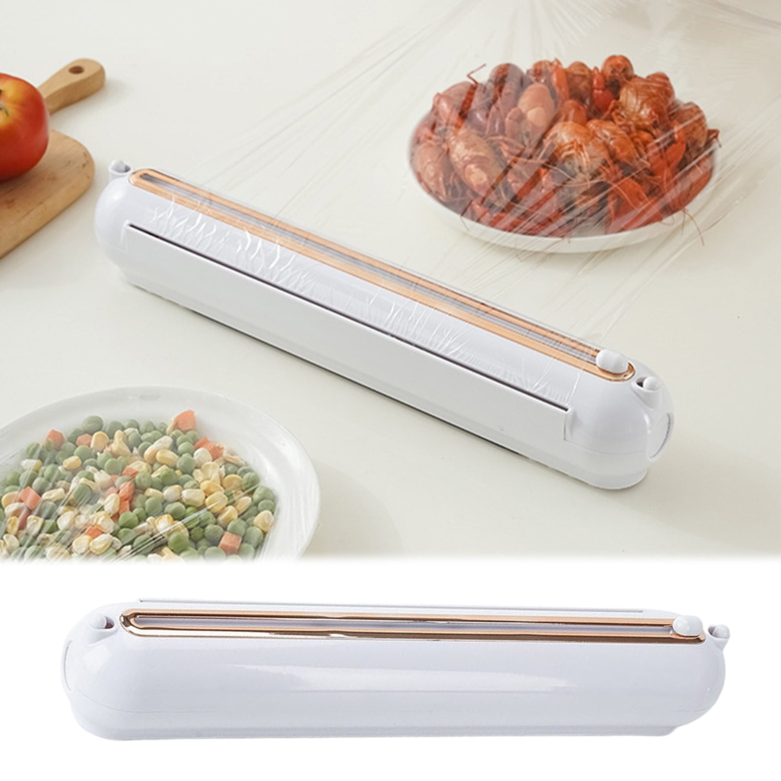 Hot sale! Plastic Wrap Cutter Food Wrap Dispenser With Cutter Plastic ...