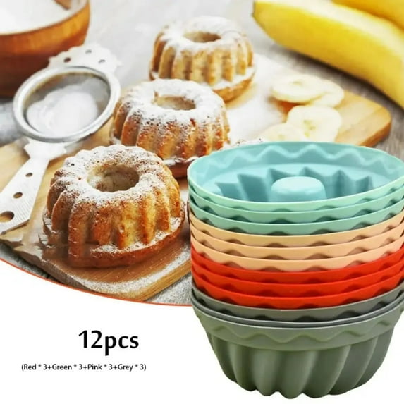 【Hot sales】12 non-stick silicone mini cake pans - perfect for fluted ...
