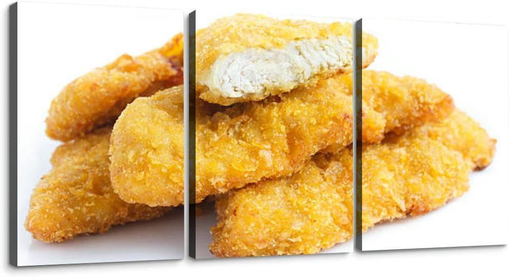 Hot and spicy boneless fried chicken 3 Piece Canvas Wall Art for Living ...