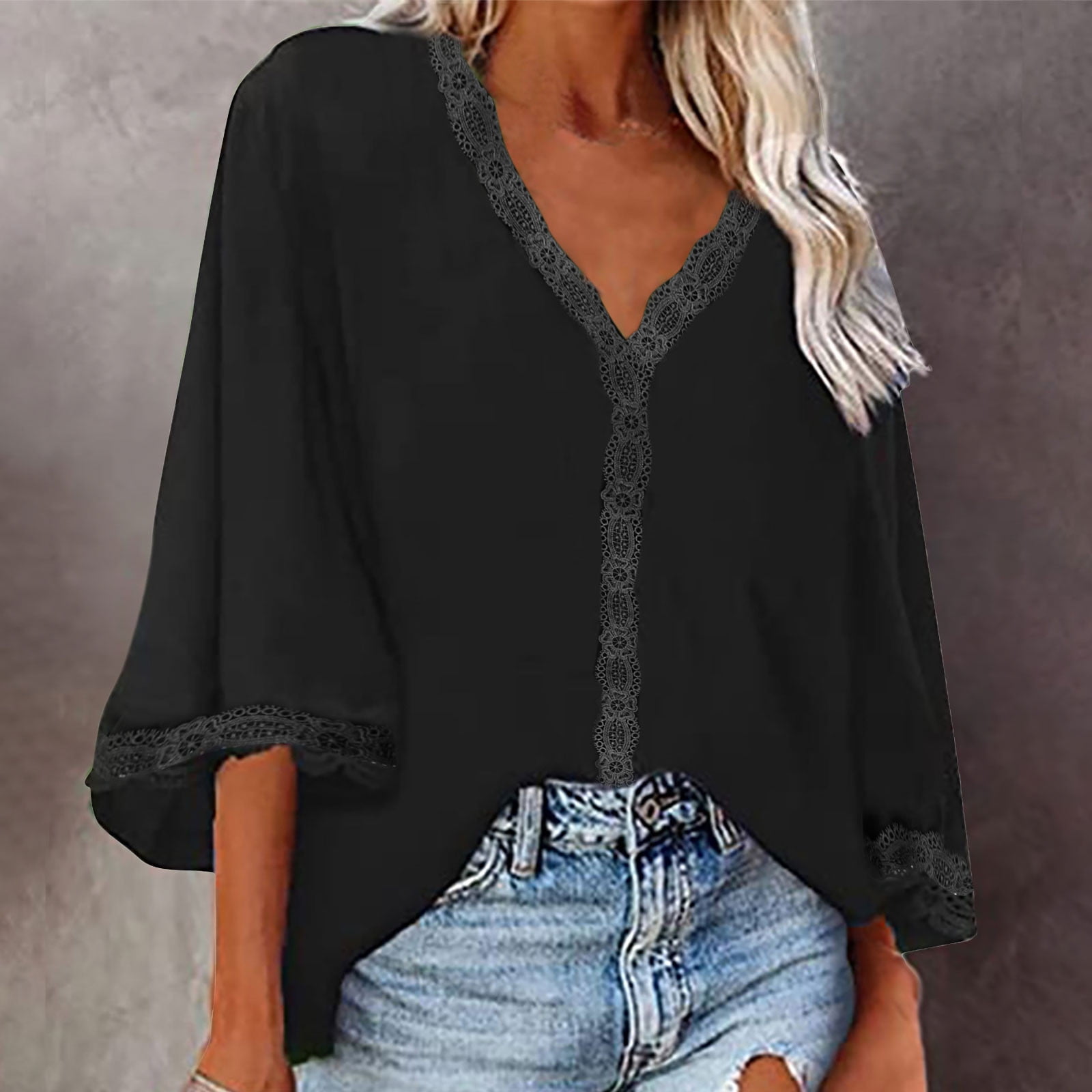 Hot6sl Cute Tops for Women, Women's Short Sleeve V Neck Ribbed Knit ...