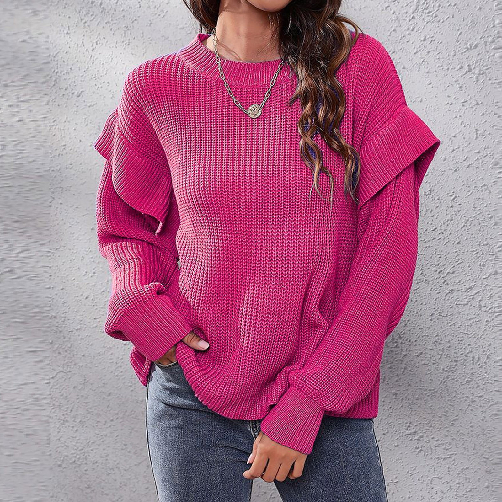 Hot6sl Fall Sweaters for Women 2025 Trendy Work Winter Essential V-Neck ...