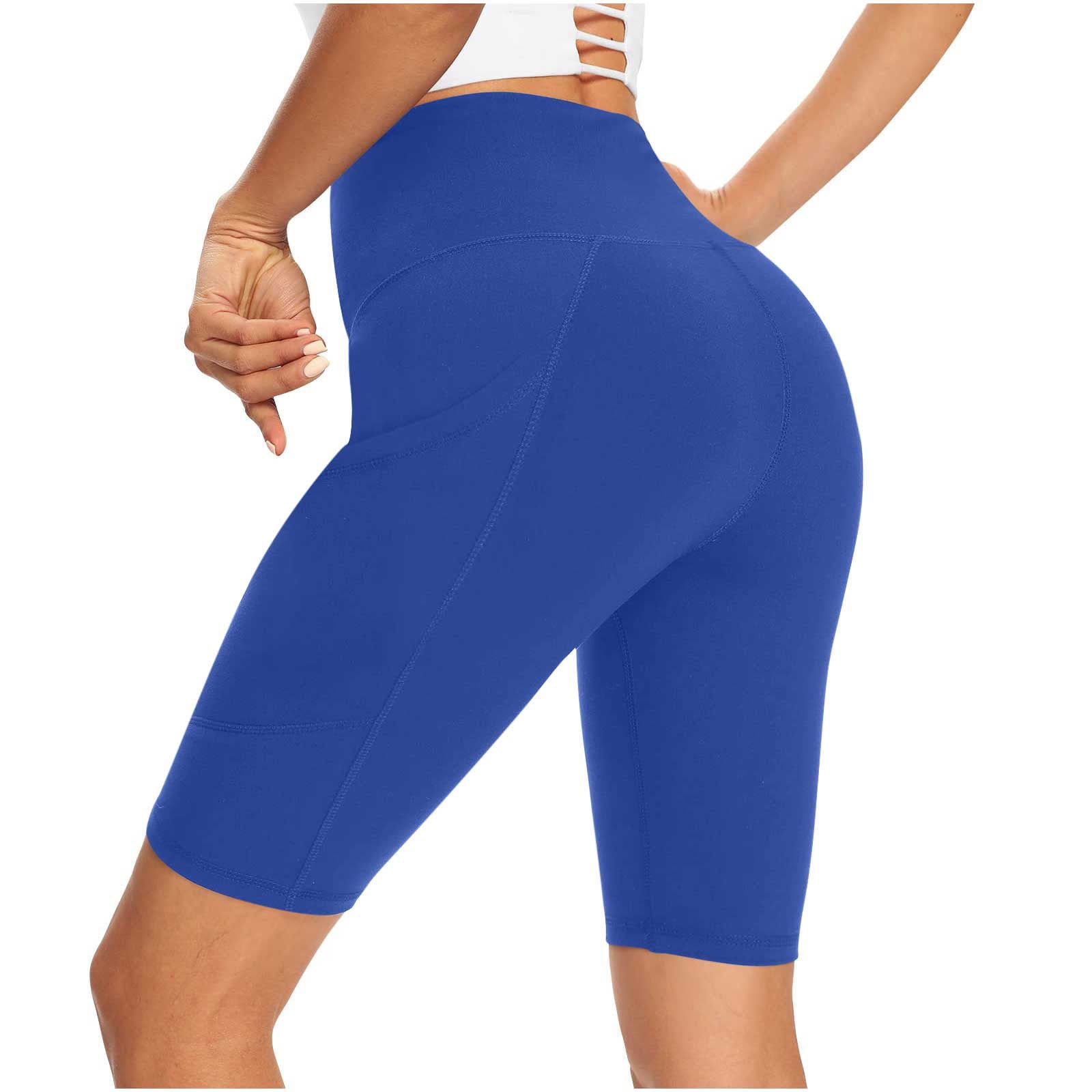 Hot6sl Leggings Women's Knee Length Leggings High Waisted Yoga Workout Exercise Capris for ...