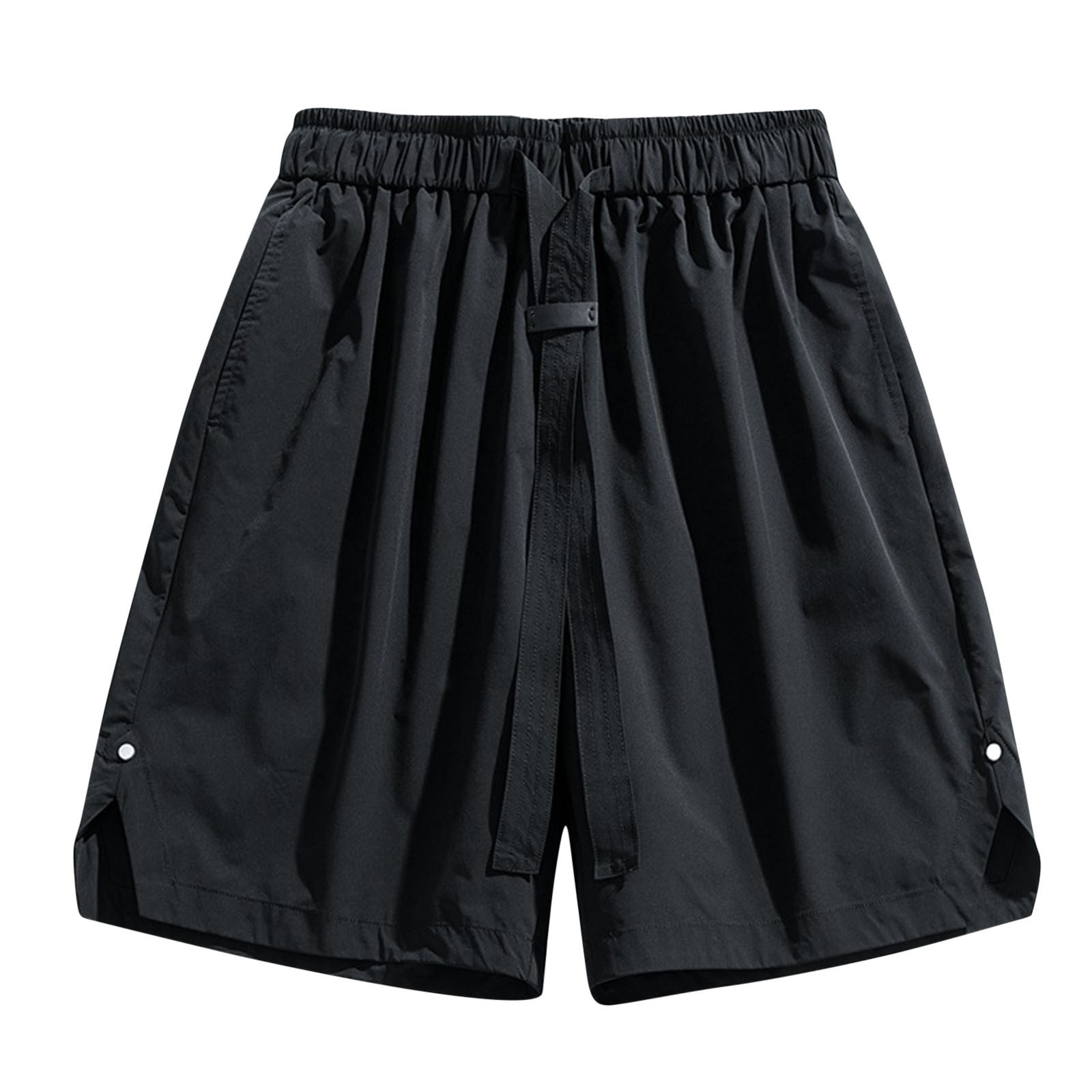 Hot6sl Men's Shorts Cargo Loose-Fit Solid Color High Waist Shorts with ...