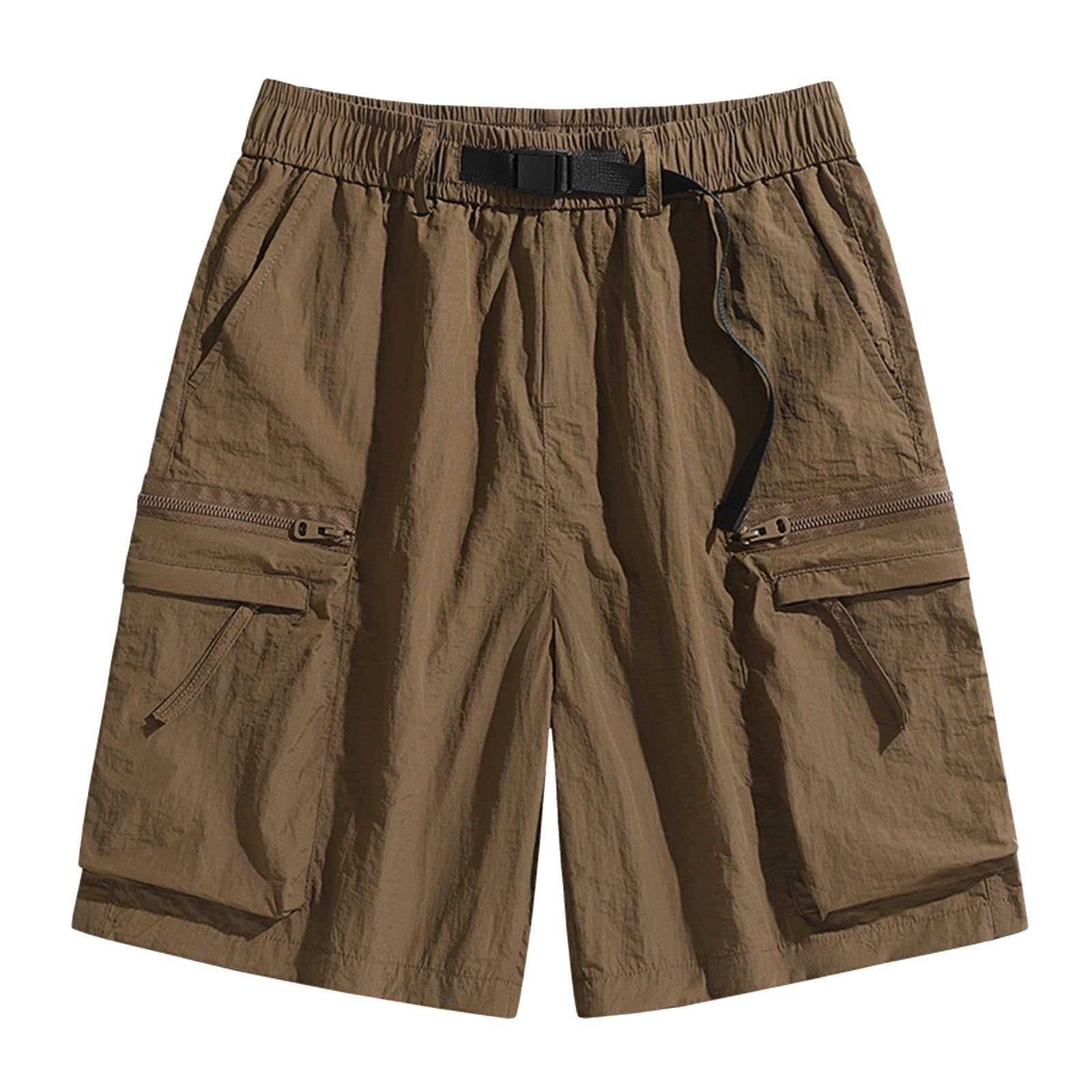 Hot6sl Men's Shorts Cargo Oversized Solid Color High Waist Beach Shorts ...