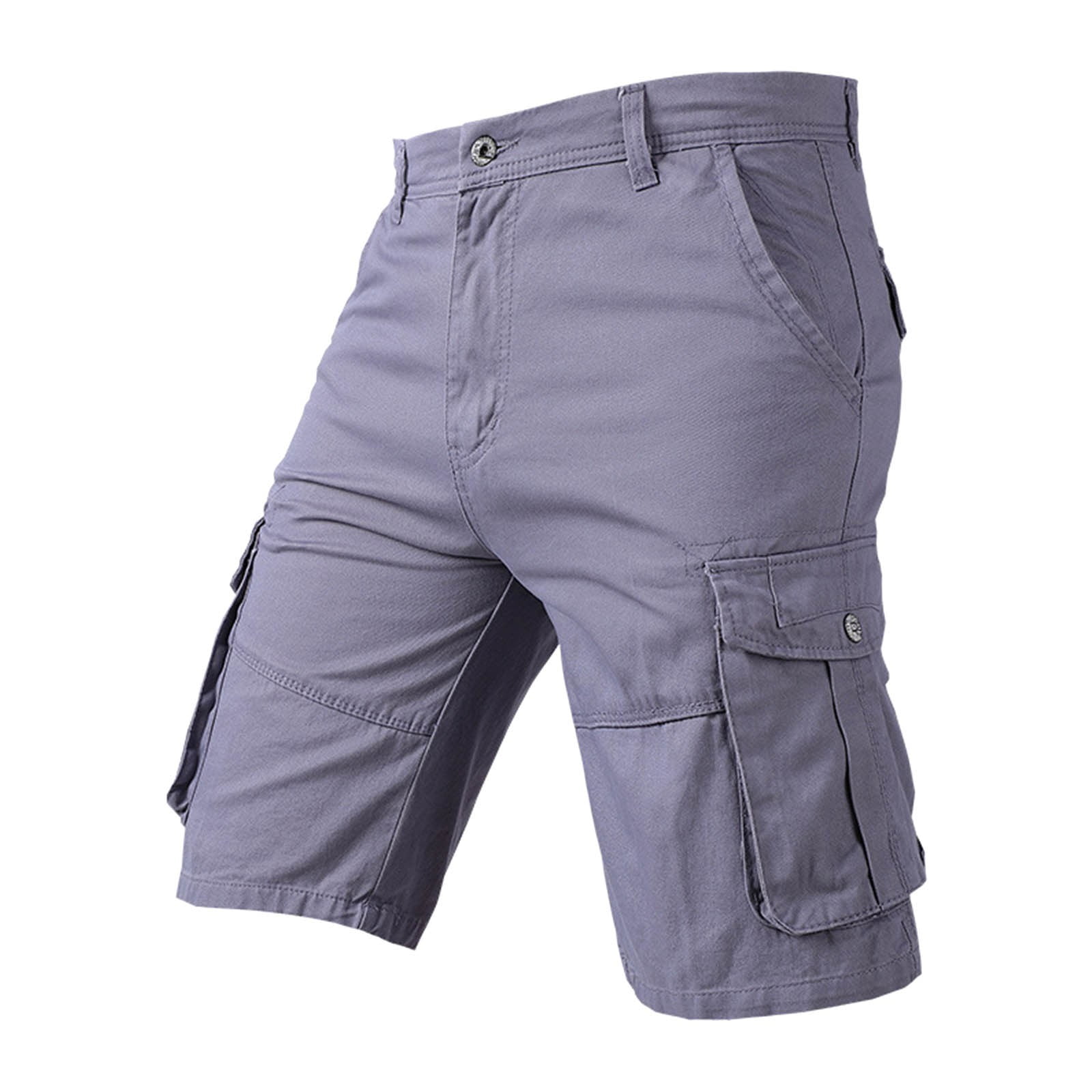Hot6sl Men's Shorts Cargo Oversized Solid Color High Waist Shorts with ...