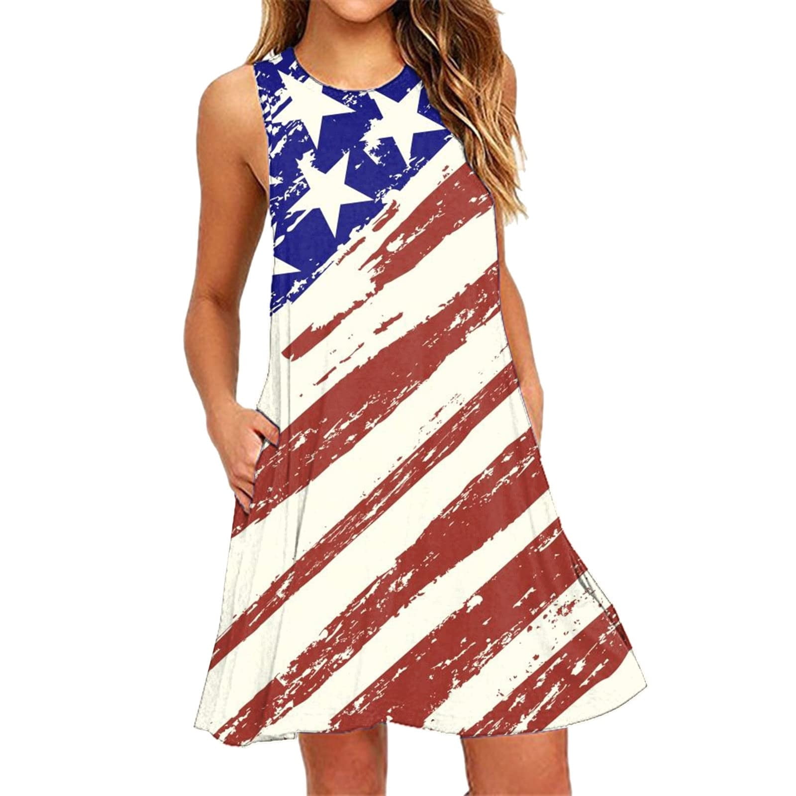 Sundresses for Women 2023 Summer Dresses Beach Floral Tshirt Sundress ...