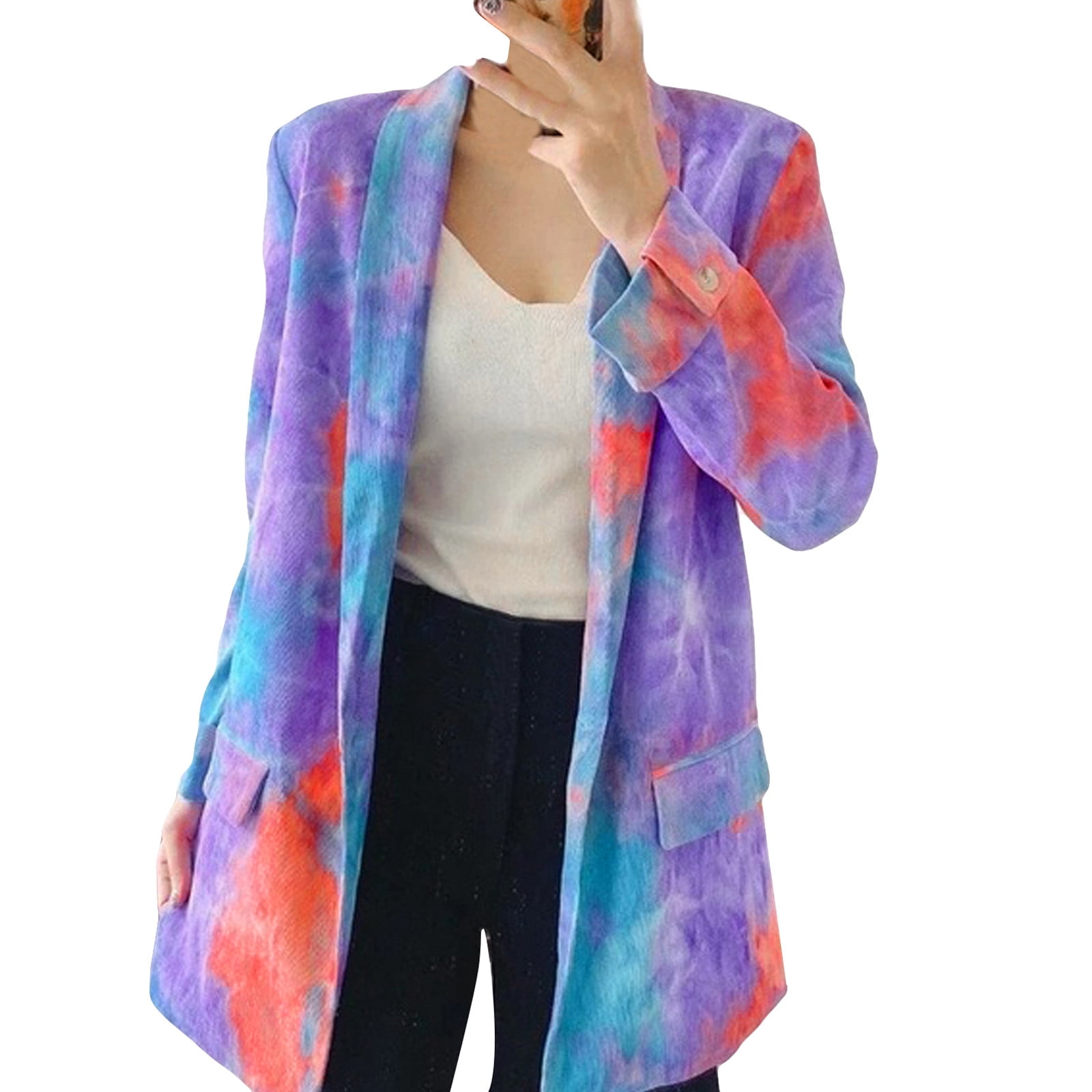 Hot6sl Women Blazer Womens Blazers Casual Jackets Long Sleeve Double ...