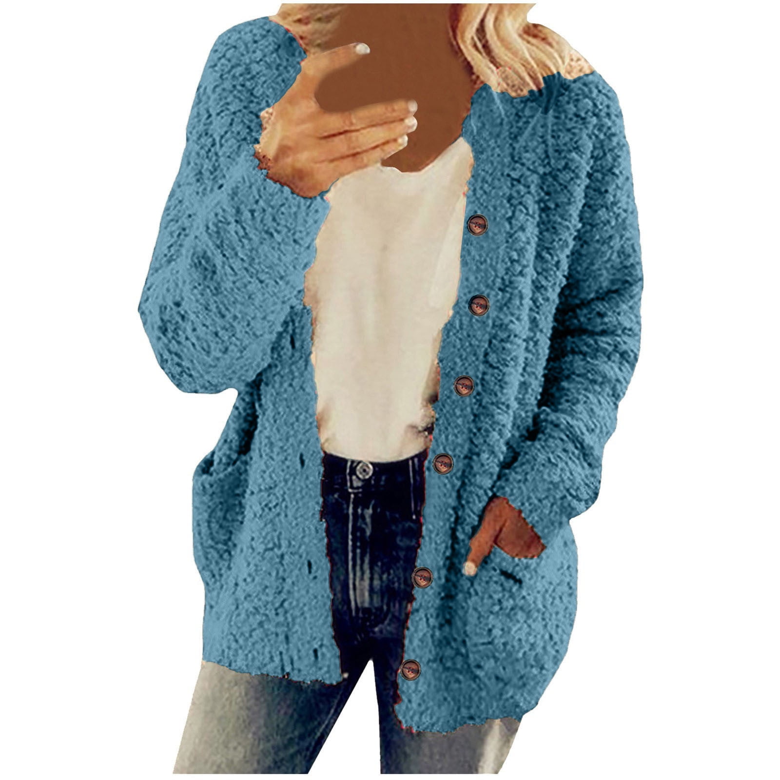 Hot6sl Women's Long Sleeve Cardigan Sweaters 2025 Oversized Open Front ...