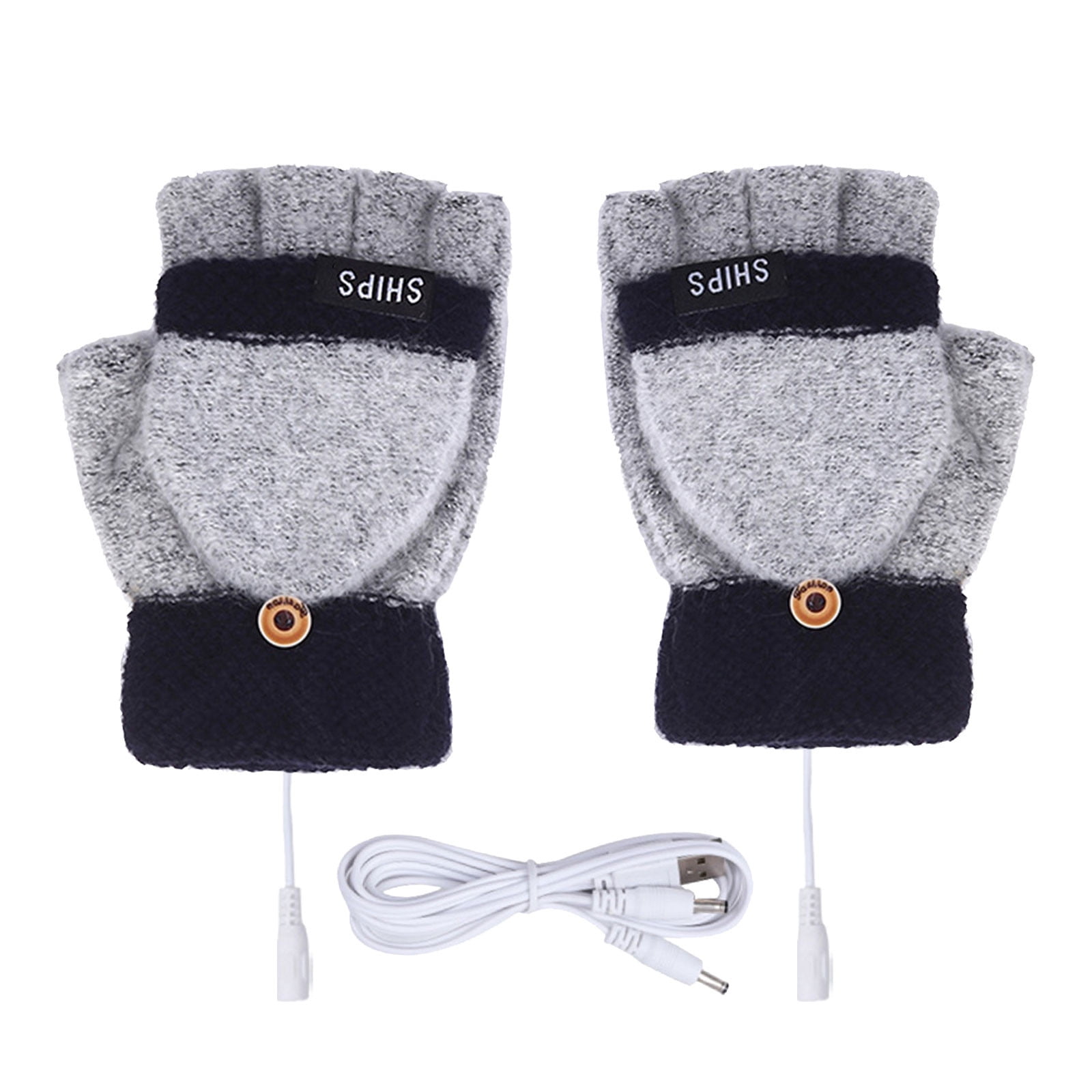 Hot6sl Women's & Men's USB Heated Gloves Knitting Hands Full & Half ...