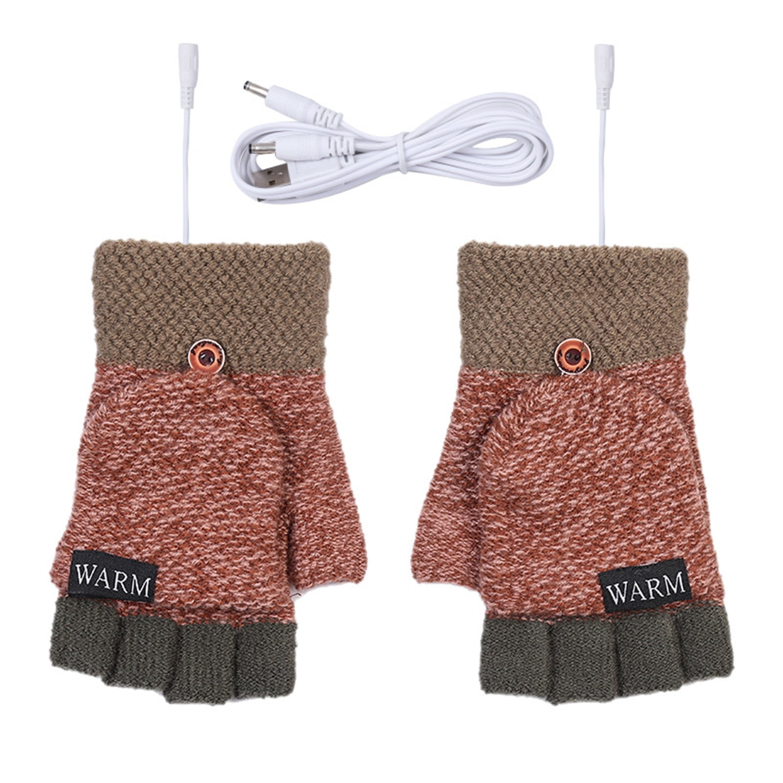 Hot6sl Women's & Men's USB Heated Gloves Knitting Hands Full & Half ...