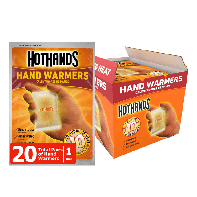 HotHands Hand Warmer 20-Pair Value Pack, Disposable Bulk Hot Pouches ...