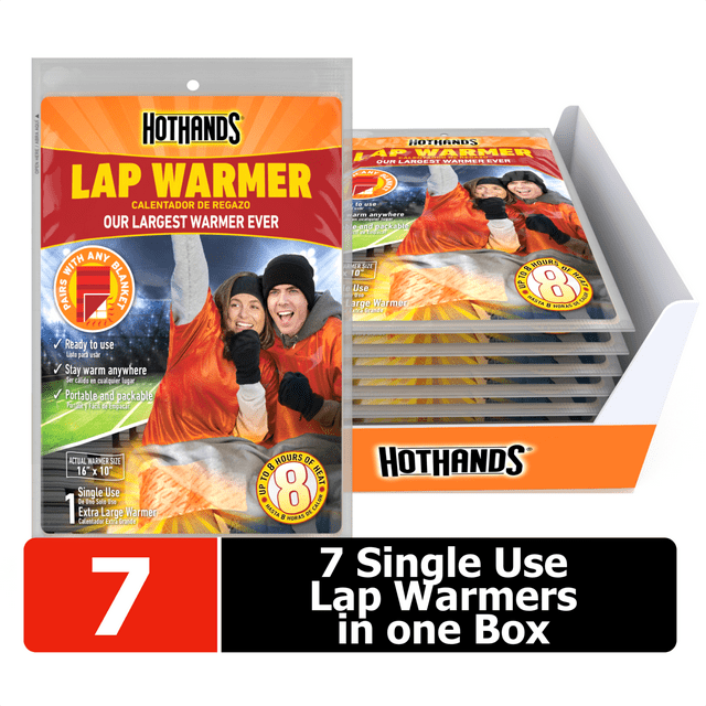 HotHands Disposable Instant Large 16in x 10in Lap Warmers, Single-Use 7 ...
