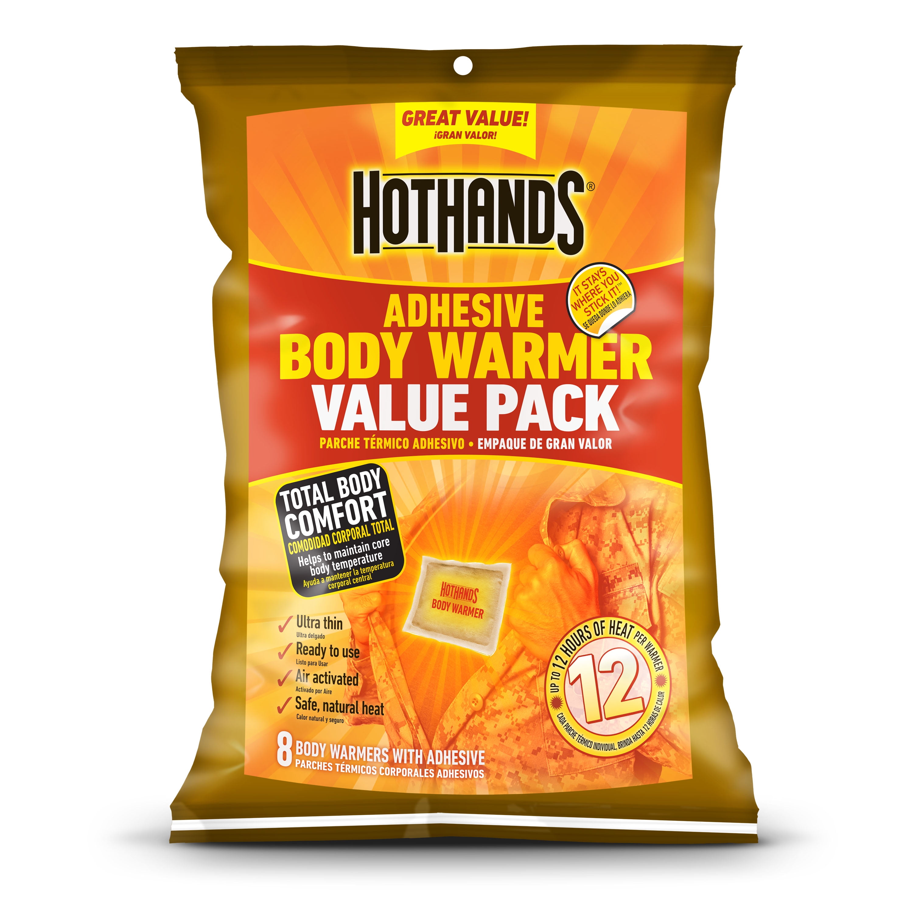 HotHands Stick-On Body Warmers - 8 Pack - Walmart.com