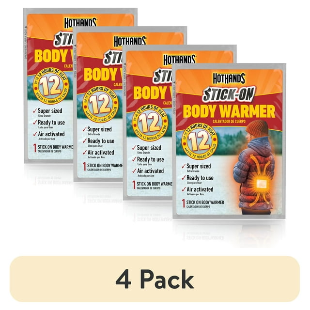 (4 pack) HotHands Stick-On Body Warmers - Walmart.com