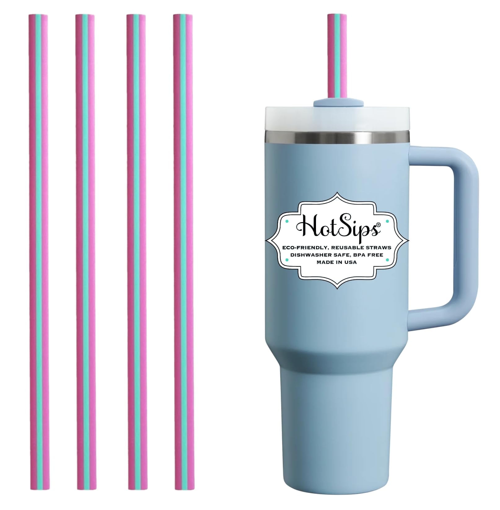 HotSips Extra Long Ergonomic Reusable Straws Made in USA Tumblers ...