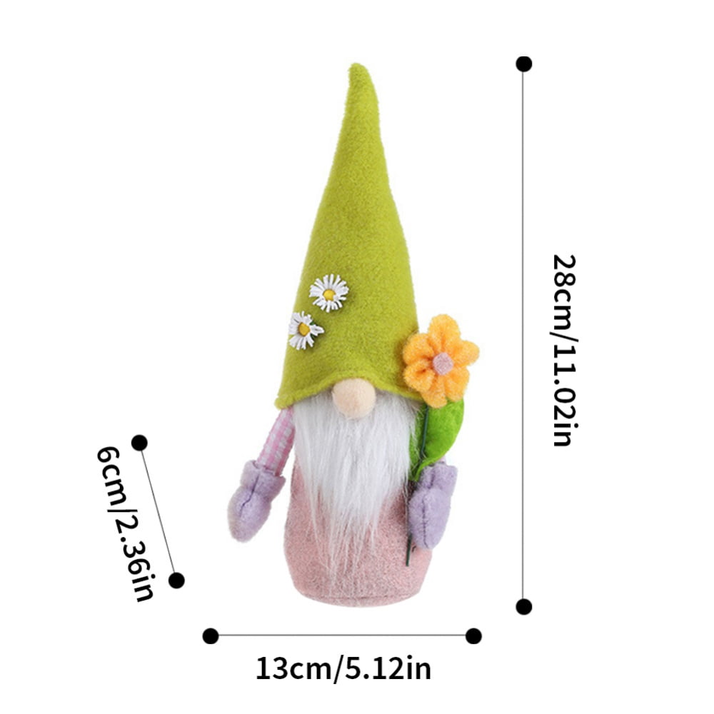 Hotaey Spring Gnome Spring Flower Doll Window Decoration Easter Swedish ...