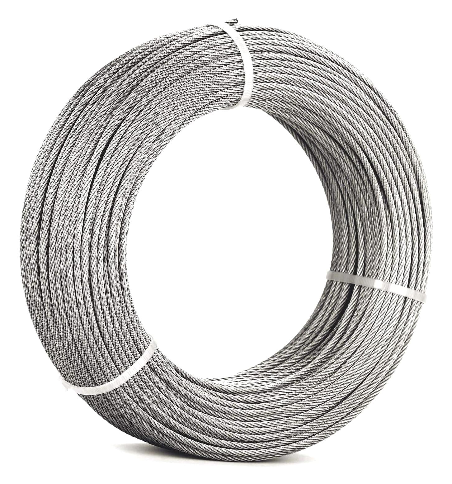 Hotbar 1/8 Steel Aircraft Wire Rope for Deck Cable Railing Kit,7 x 7 ...