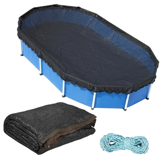 Hotbar 10' 16' Oval Pool Net Cover with String, Oval Winter Pool Cover ...