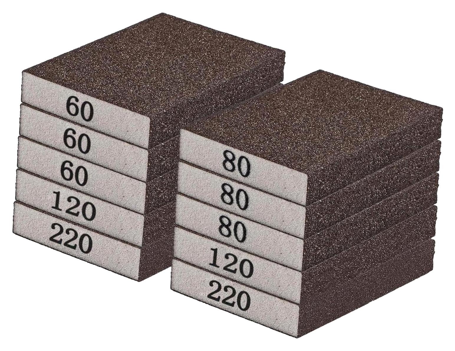 Hotbar 10-Pack Sanding Blocks – Assortment of Sandpaper in 60/80/120 ...